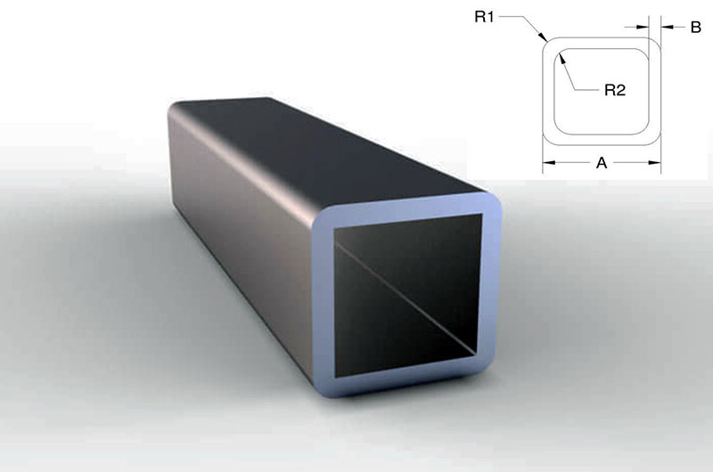 Aluminum Radius Corner Square Tube HC Aluminum